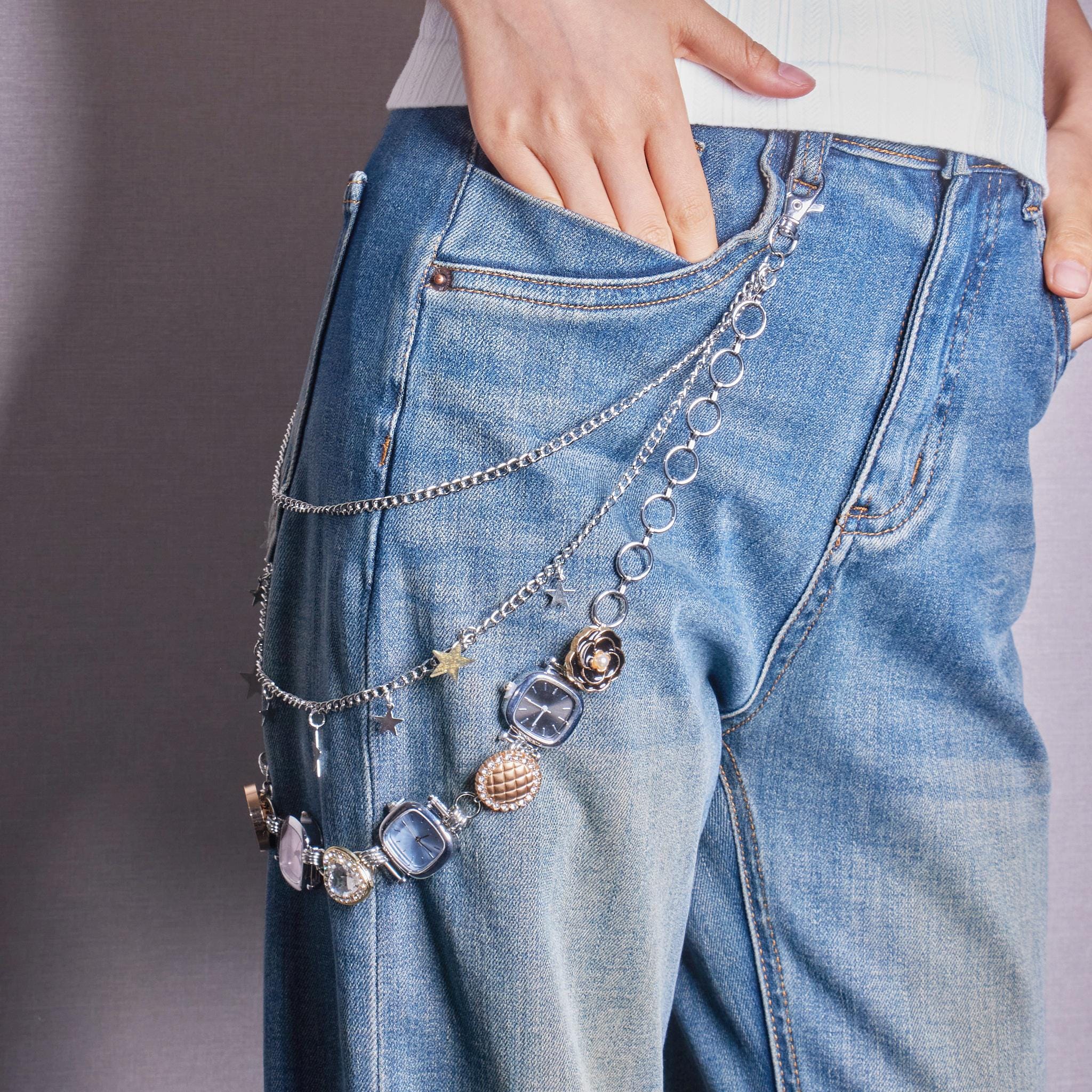 Triple-layer Watch Waist Chain | Vintage Colorful Pants Accessory ...