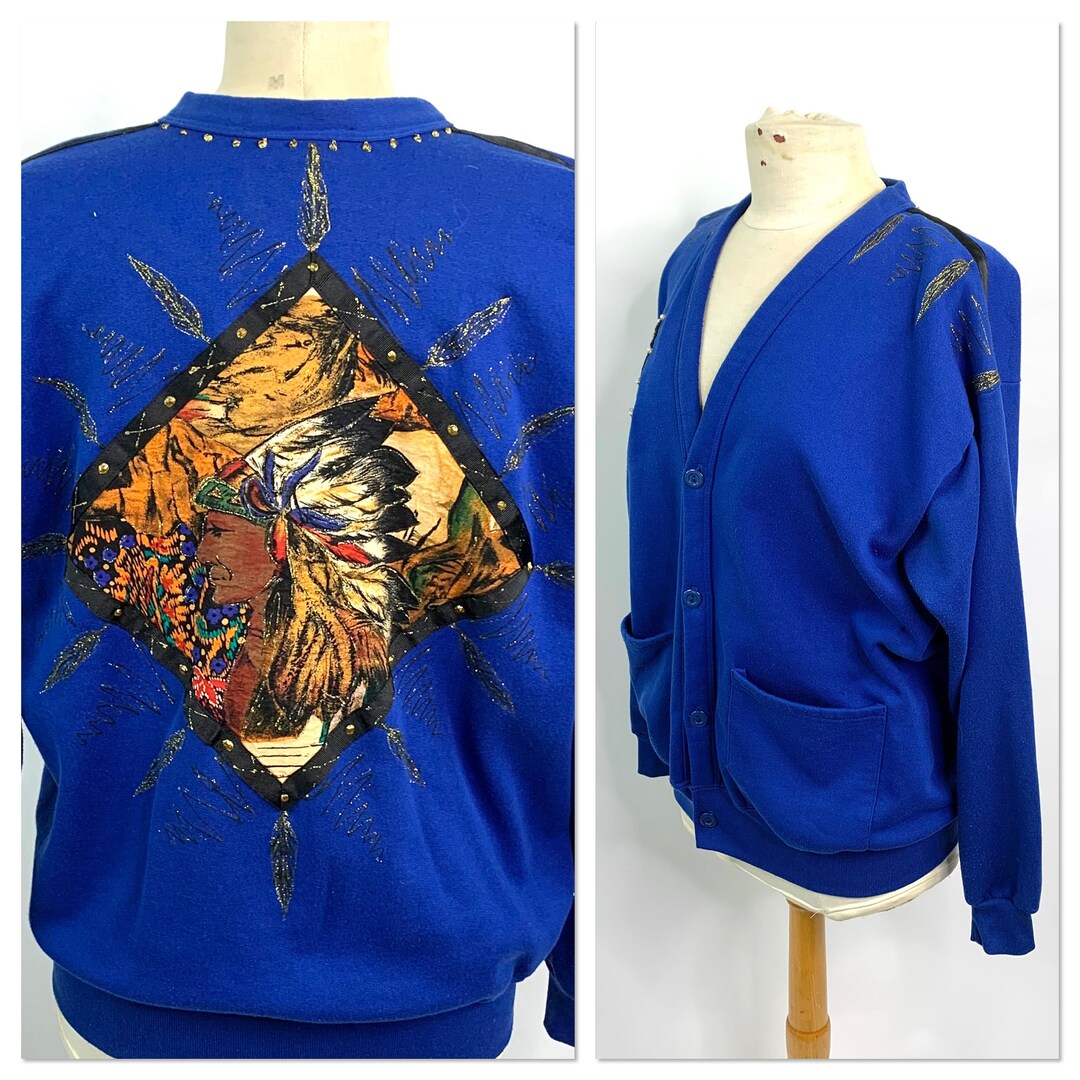 Wearable Art Handpainted Native American Cardigan Button up - Etsy