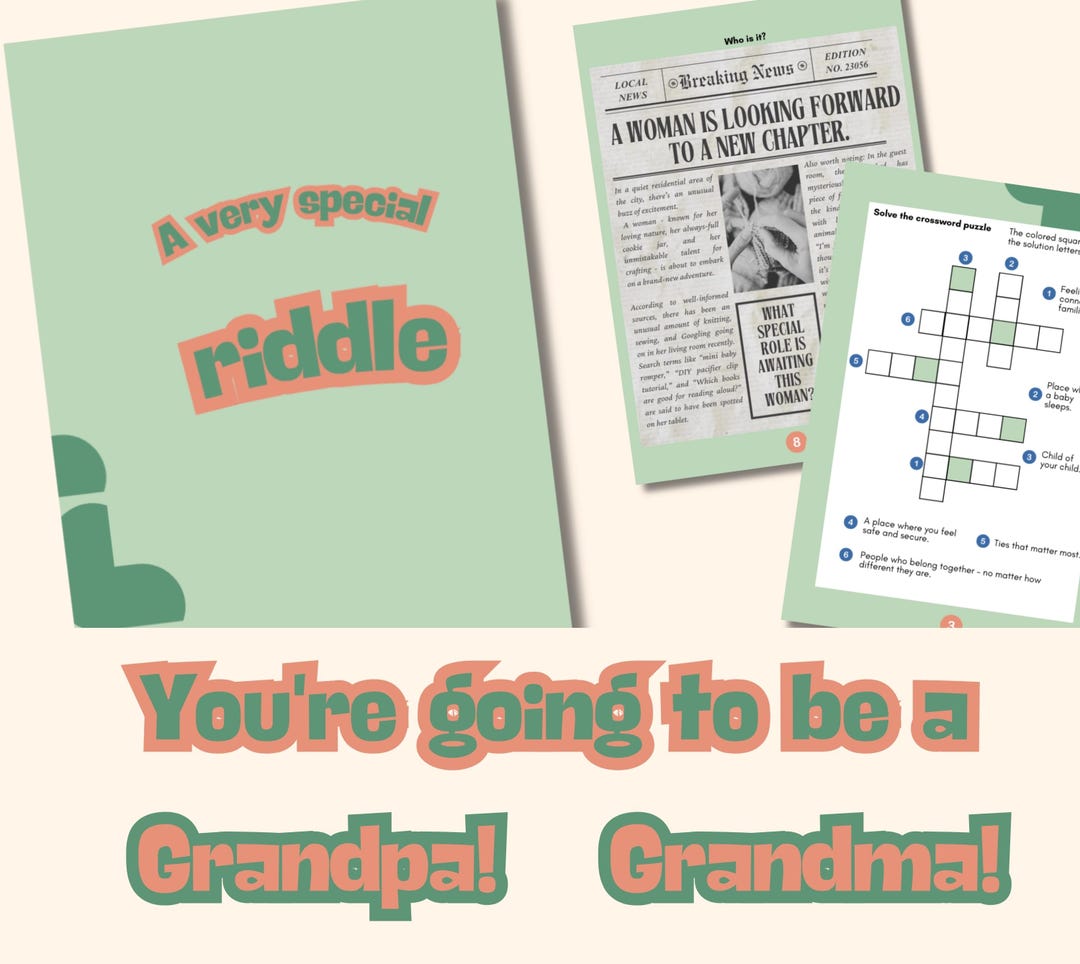 Pregnancy Announcement Riddle | Baby Reveal Scavenger Hunt for Grandma ...