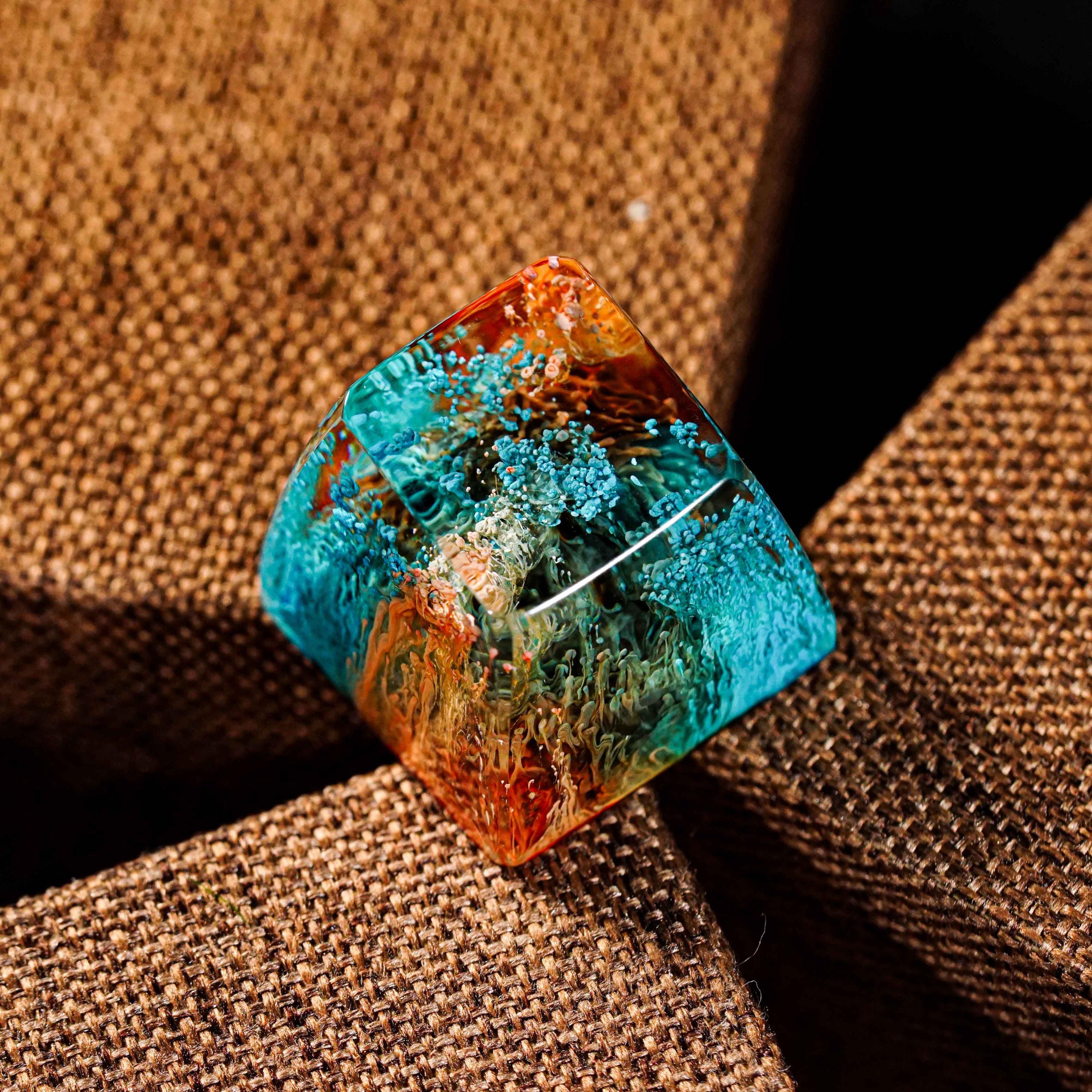 Waterscape Resin Keycap Set – Handmade Ocean & Lava Inspired Keycaps ...