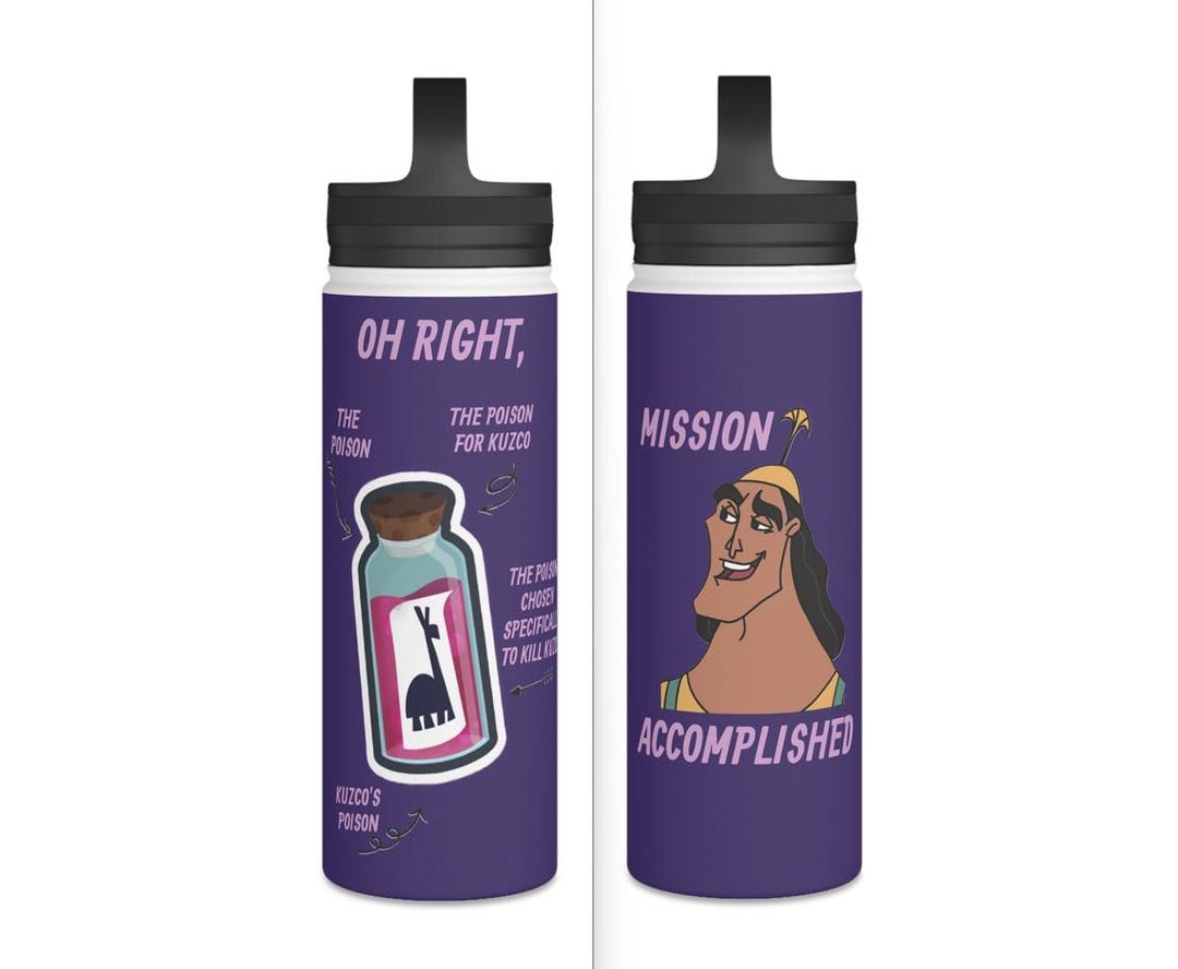 Kuzco's Poison Two-sided Water Bottle, 18oz, 32oz, Stainless Steel ...