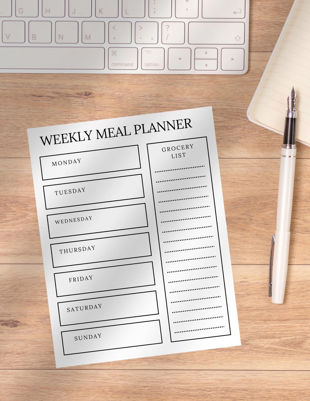 Weekly Meal Planner Printable | Organized Menu Planner for Healthy ...