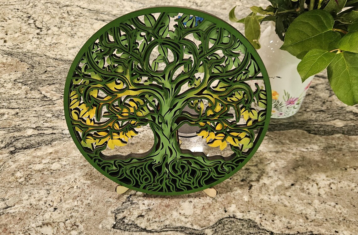 Hand-painted Tree of Life Wall Art: Multicolor Wood Decor, 11-inch ...