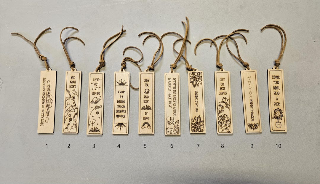 Cozy Wooden Bookmark With Suede Tie, Book Club Gifts, Library Favors ...