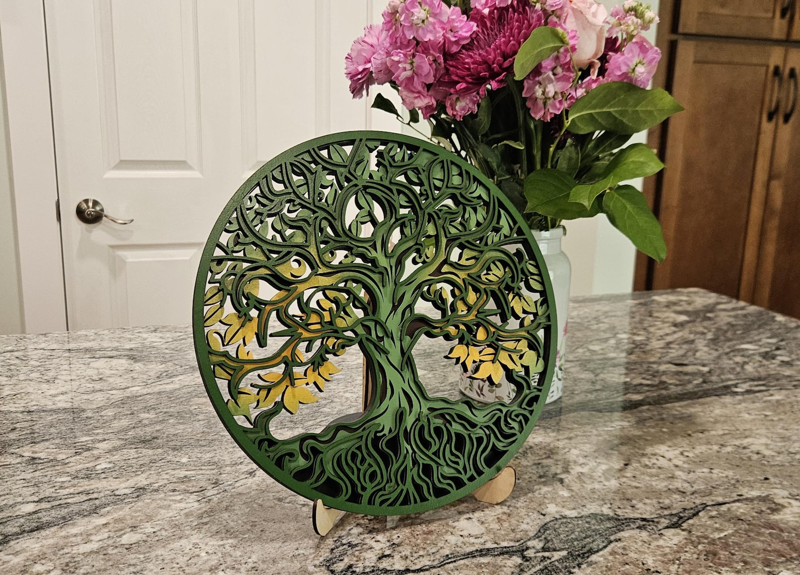 Hand-painted Tree of Life Wall Art: Multicolor Wood Decor, 11-inch ...