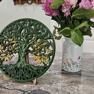 Hand-painted Tree of Life Wall Art: Multicolor Wood Decor, 11-inch ...