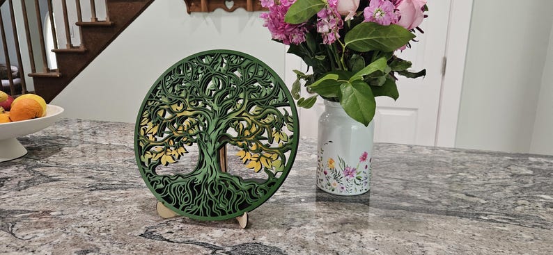 Hand-painted Tree of Life Wall Art: Multicolor Wood Decor, 11-inch ...