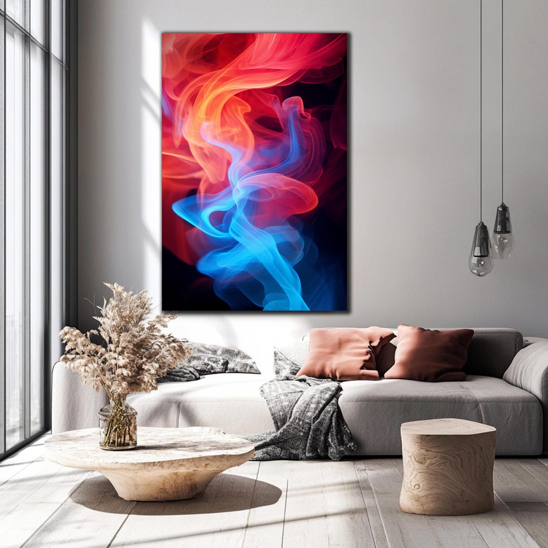 Colorful Smoke Wall Art, Tempered Glass Wall Art, Extra Large Wall Art ...