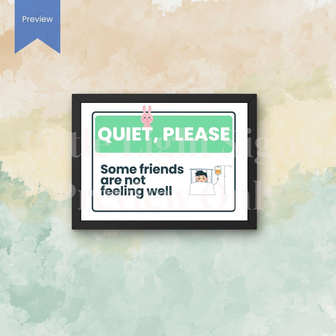 Children’s Quiet Please Sign – Printable Calm Sign for Paediatric ...