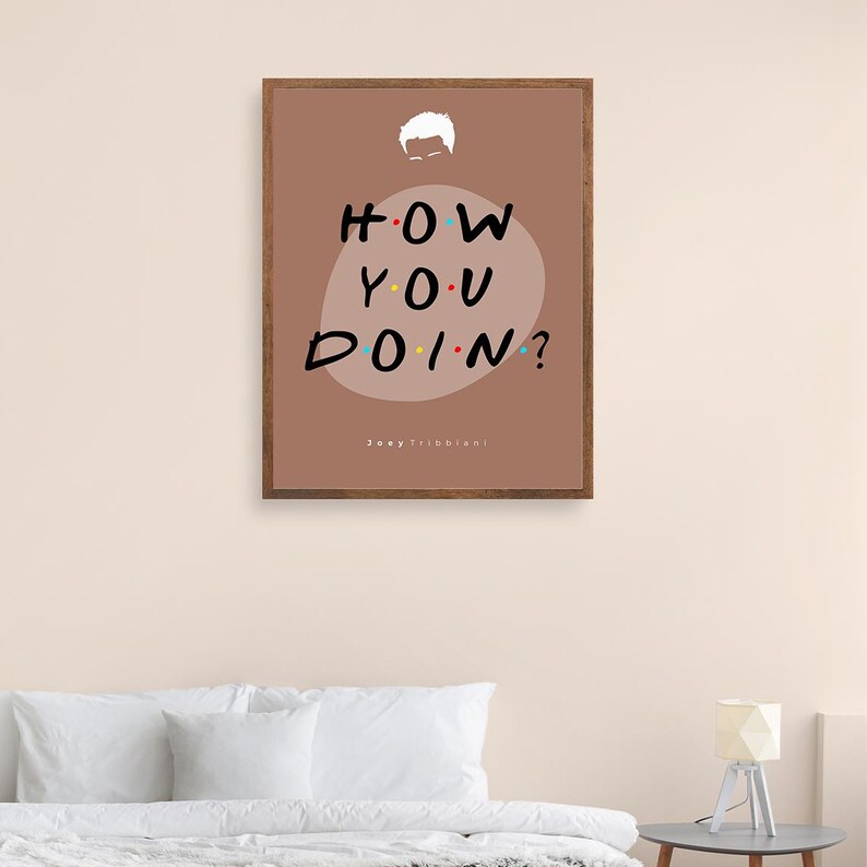 How You Doin' Poster | Friends TV Show Quote | Minimalist Boho Wall Art ...