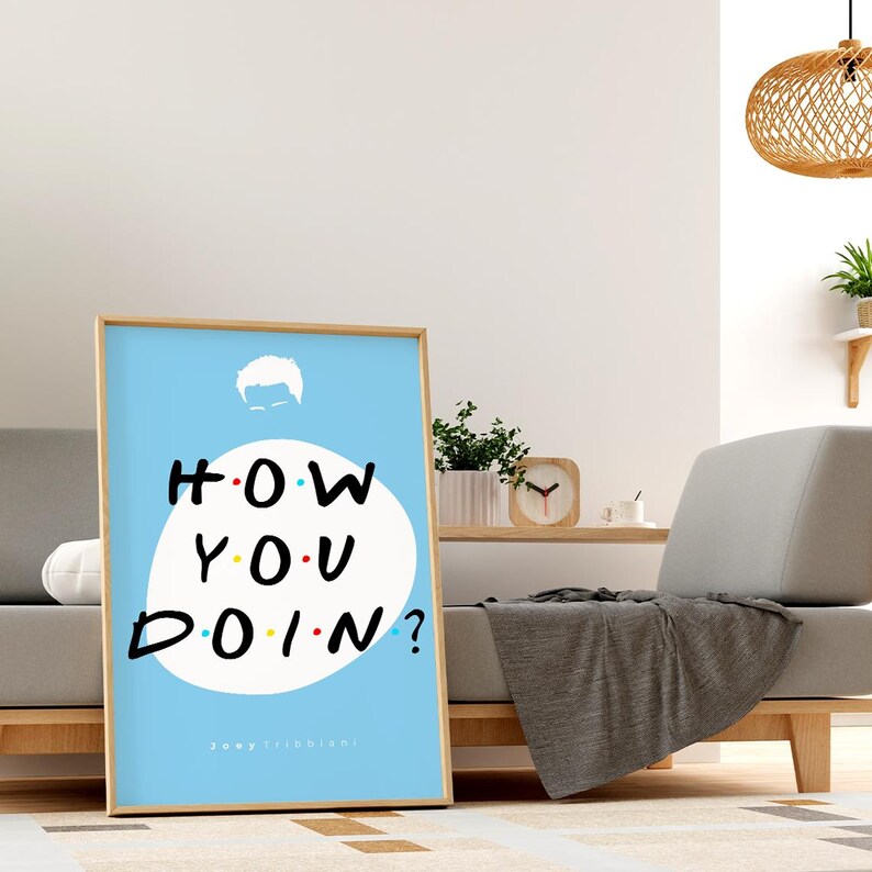 How You Doin'? Poster | Friends TV Quote | Retro Minimalist Wall Art ...