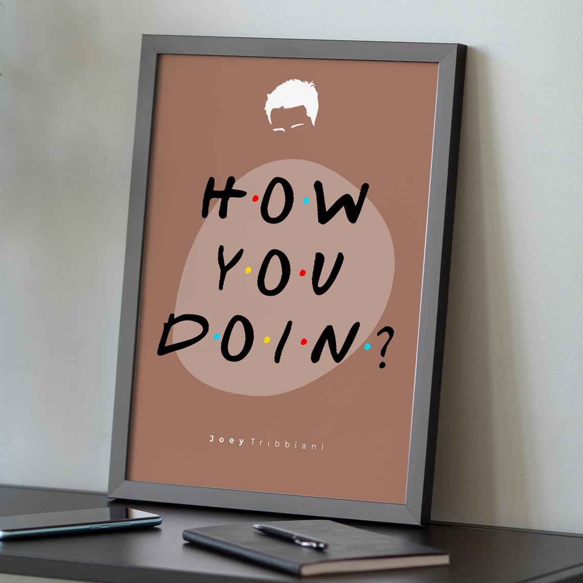 How You Doin' Poster | Friends TV Show Quote | Minimalist Boho Wall Art ...