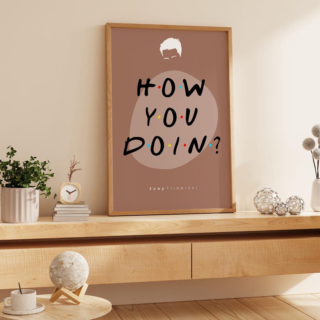 How You Doin' Poster | Friends TV Show Quote | Minimalist Boho Wall Art ...