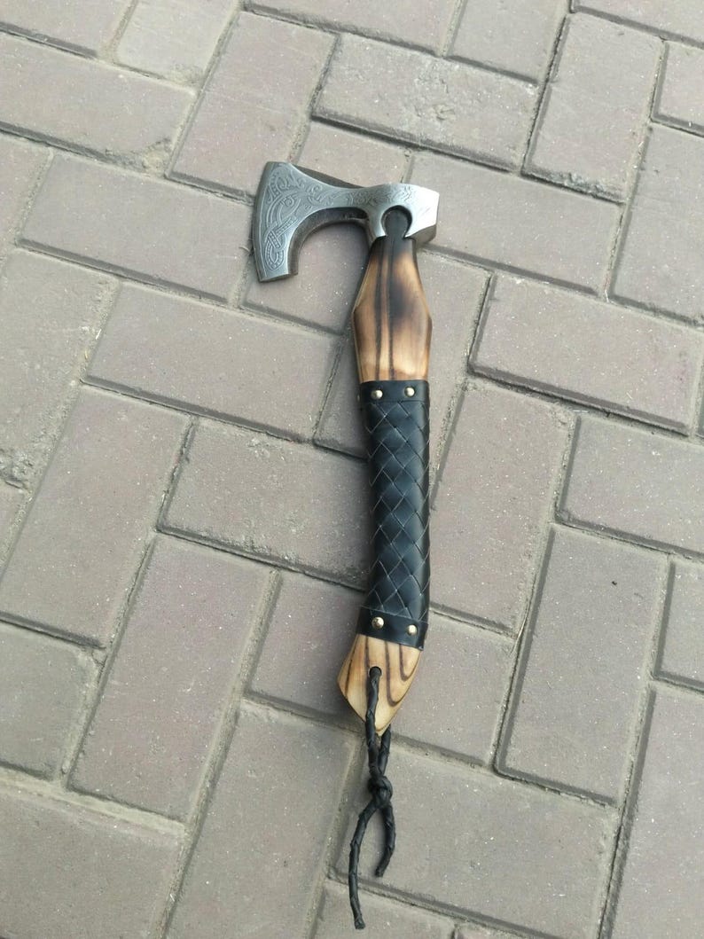 Personalized Hand Forged Viking Axe | Carbon Steel, Engraved Box - Etsy