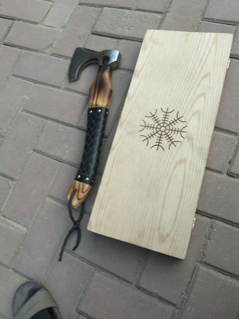 Personalized Hand Forged Viking Axe | Carbon Steel, Engraved Box - Etsy