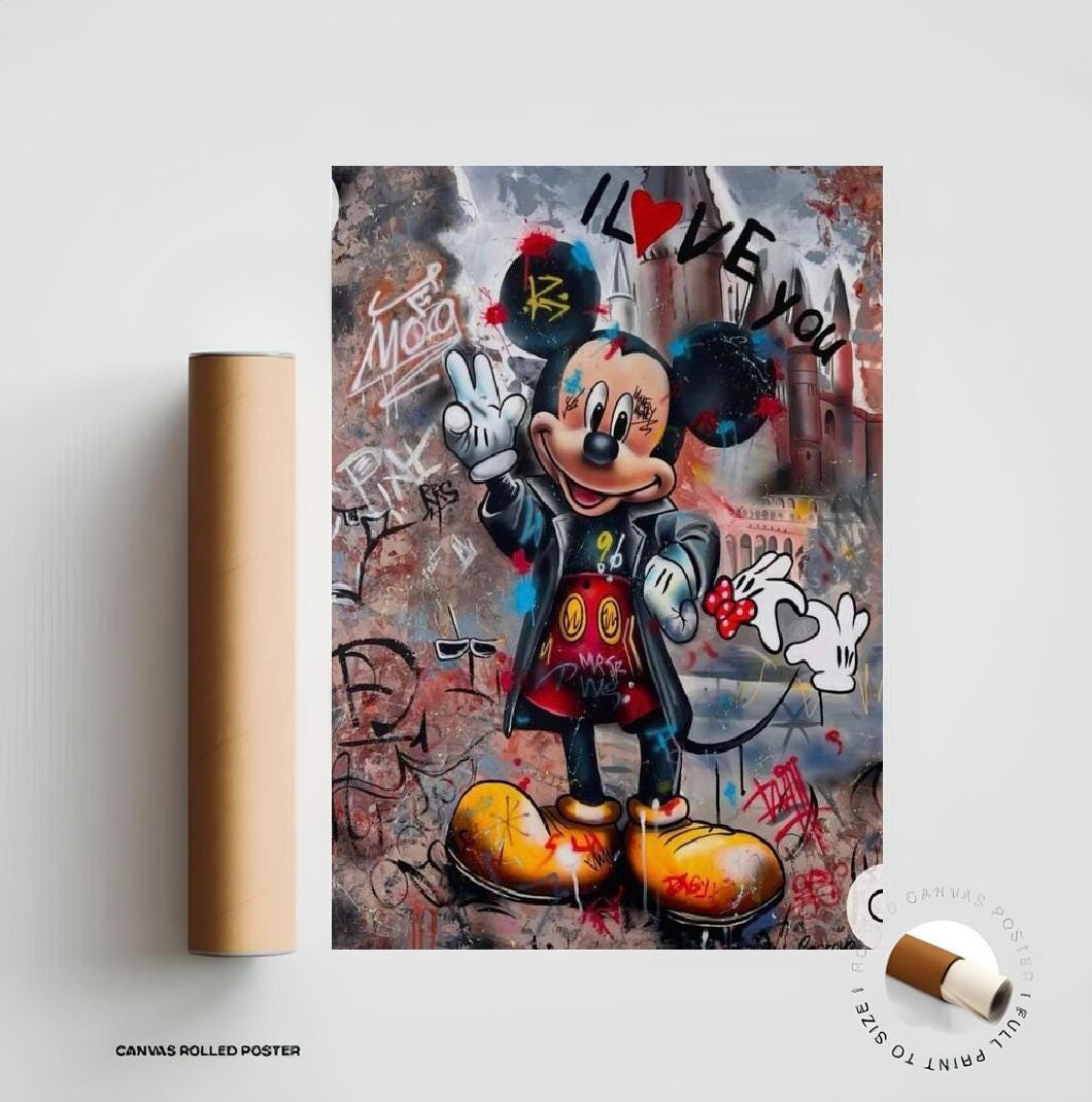 Mickey Mouse Graffiti Art Print: Street Art Home Decor - Etsy