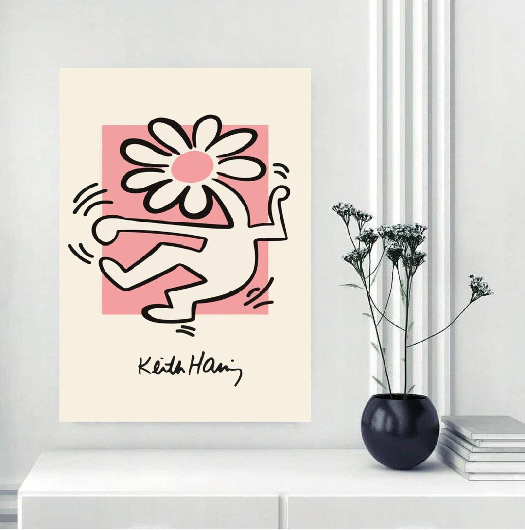 Keith Haring Canvas Framed Wall Art, Abstract Pop Art Keith Haring ...