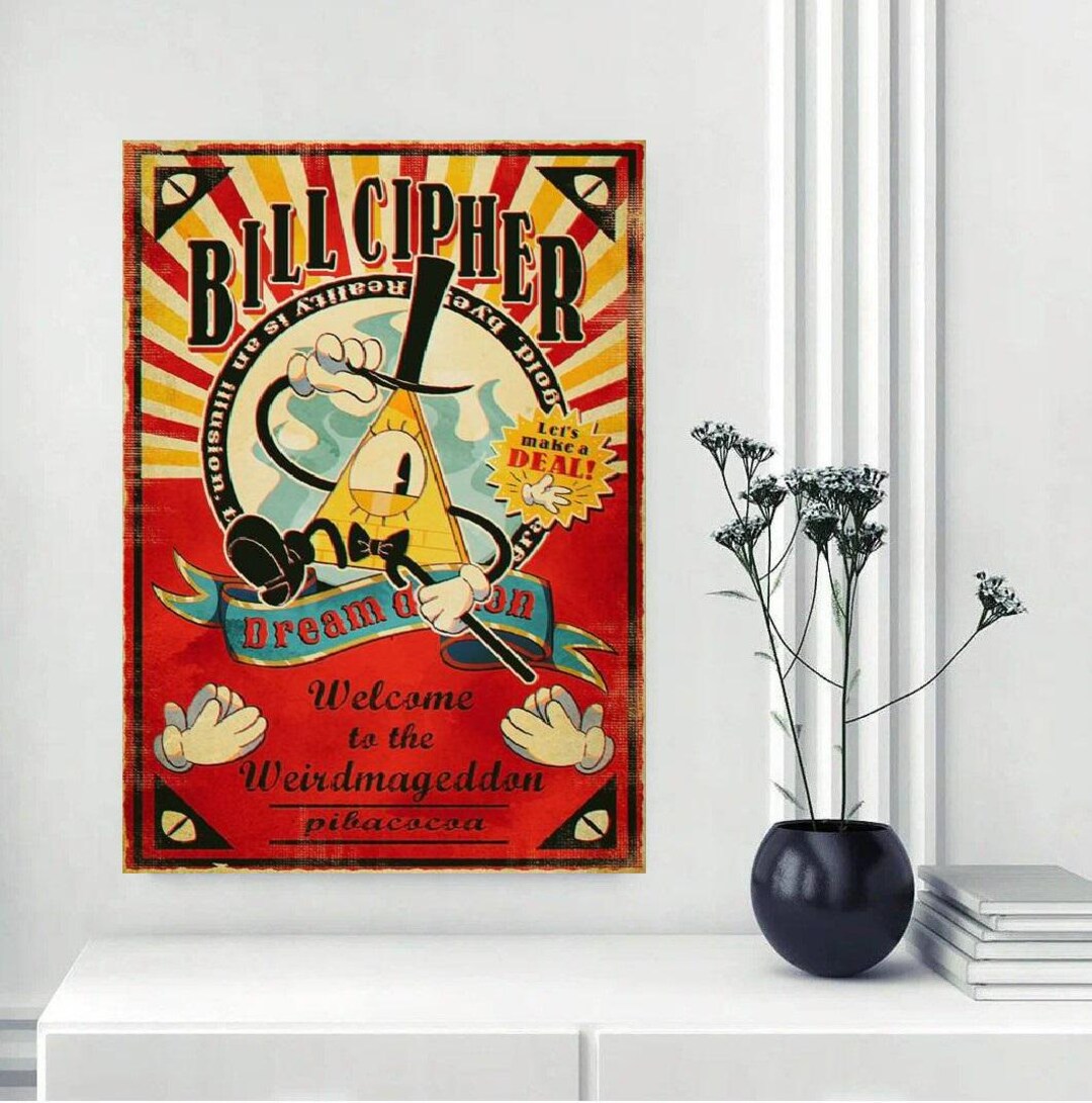 Gravity Falls Poster, Gravity Falls Canvas Wall Art, Bill Cipher ...