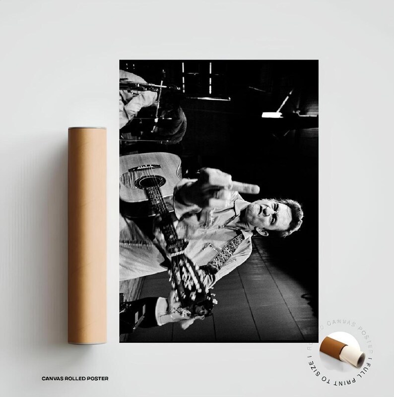 Johnny Cash Poster Middle Finger Canvas San Quentin Prison Wall Art ...