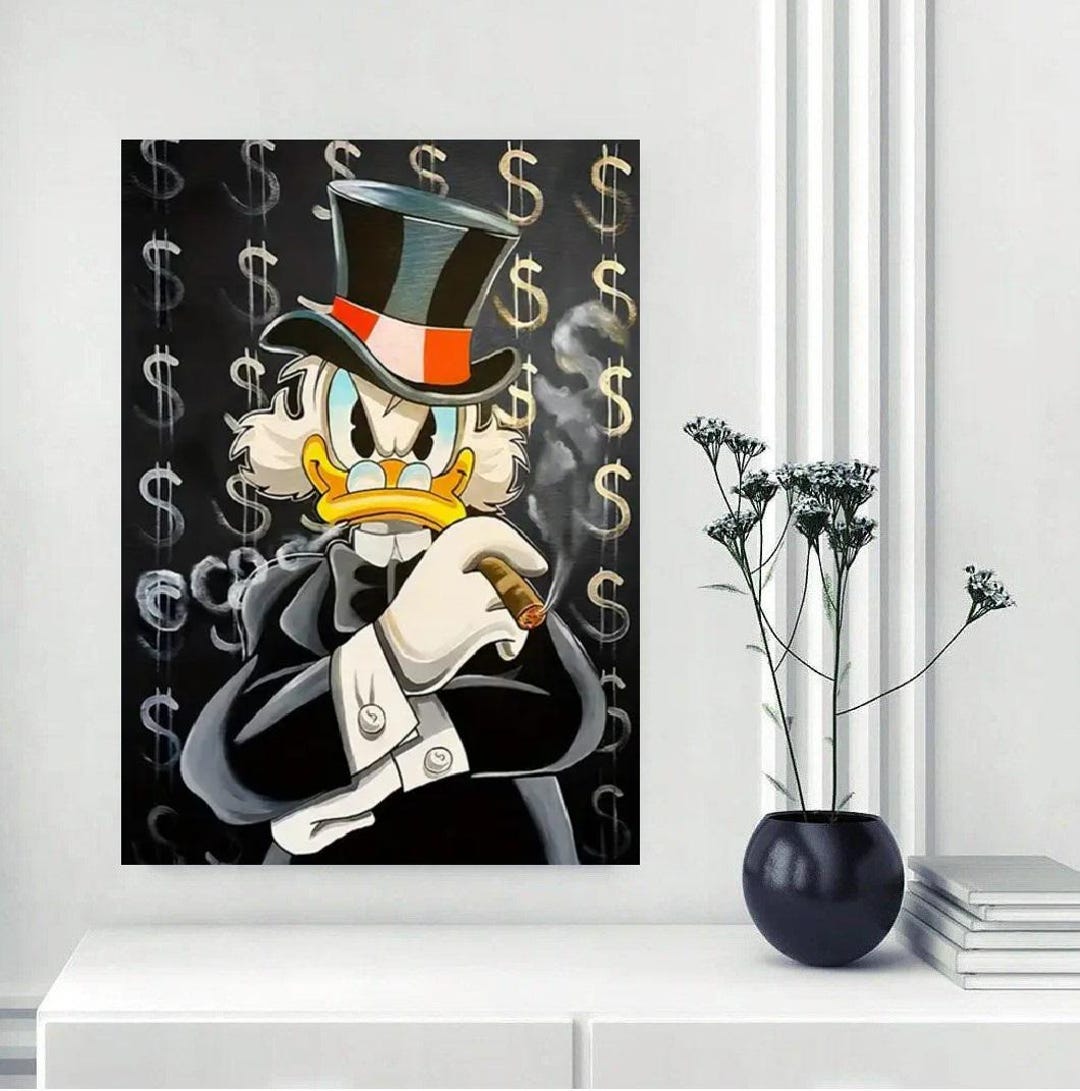 Scrooge Mcduck Canvas, Work Smarter Not Harder Poster, Mcduck Cartoon ...
