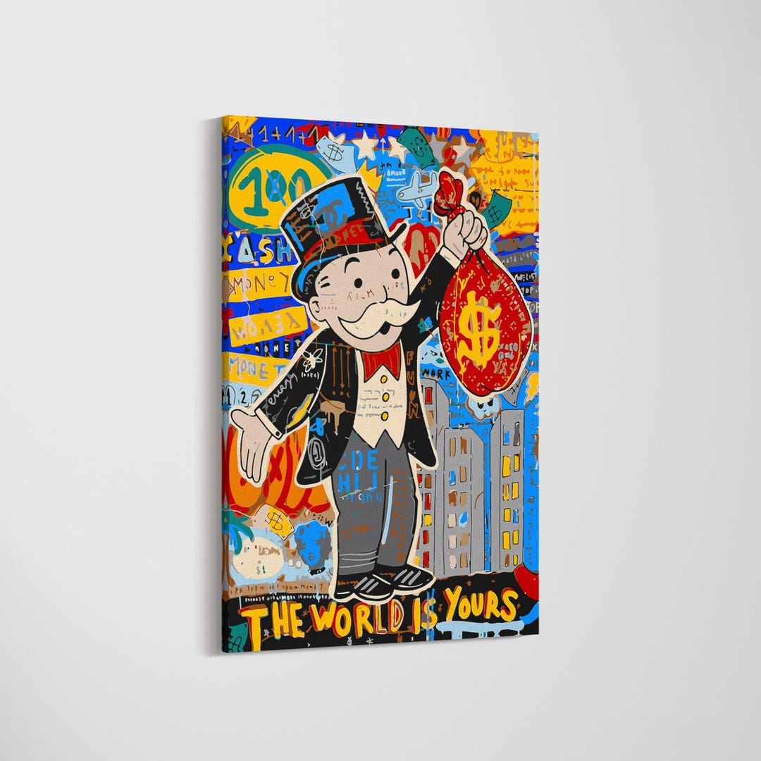 Bansy Pop Art Monopoly Man Fashion Unique Modern Painting Print ...