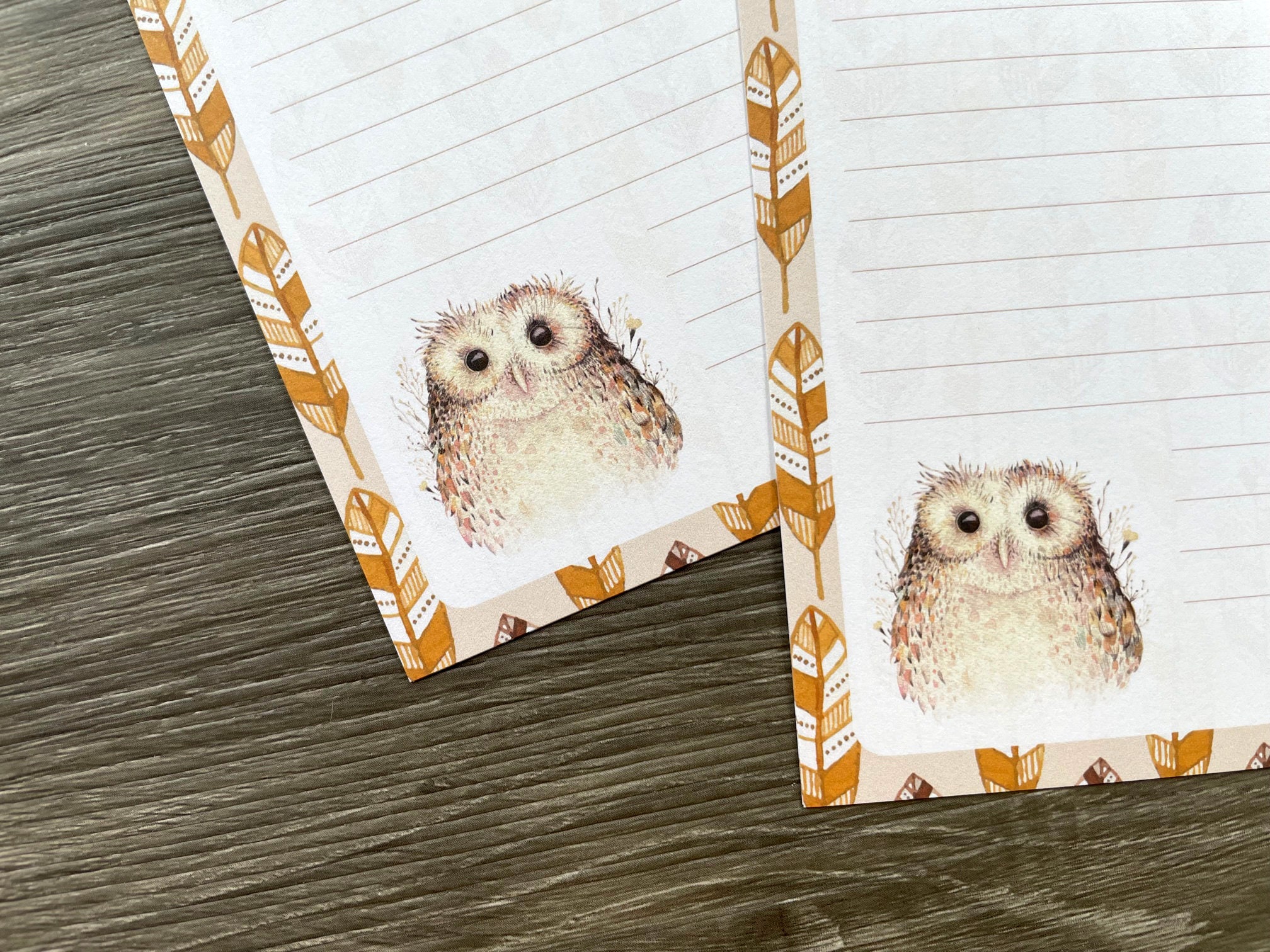 Letter Writing Sheets - Chouette - Etsy