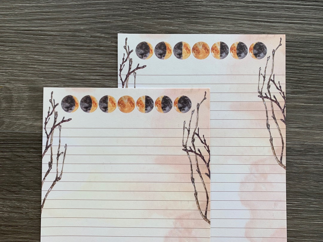 Letter Writing Sheets - Lunar Phases - Etsy