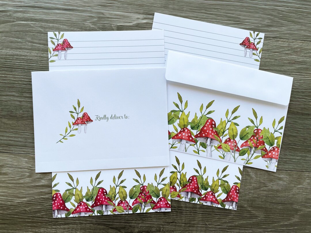 Double-sided Stationery Set - Toadstool - Etsy
