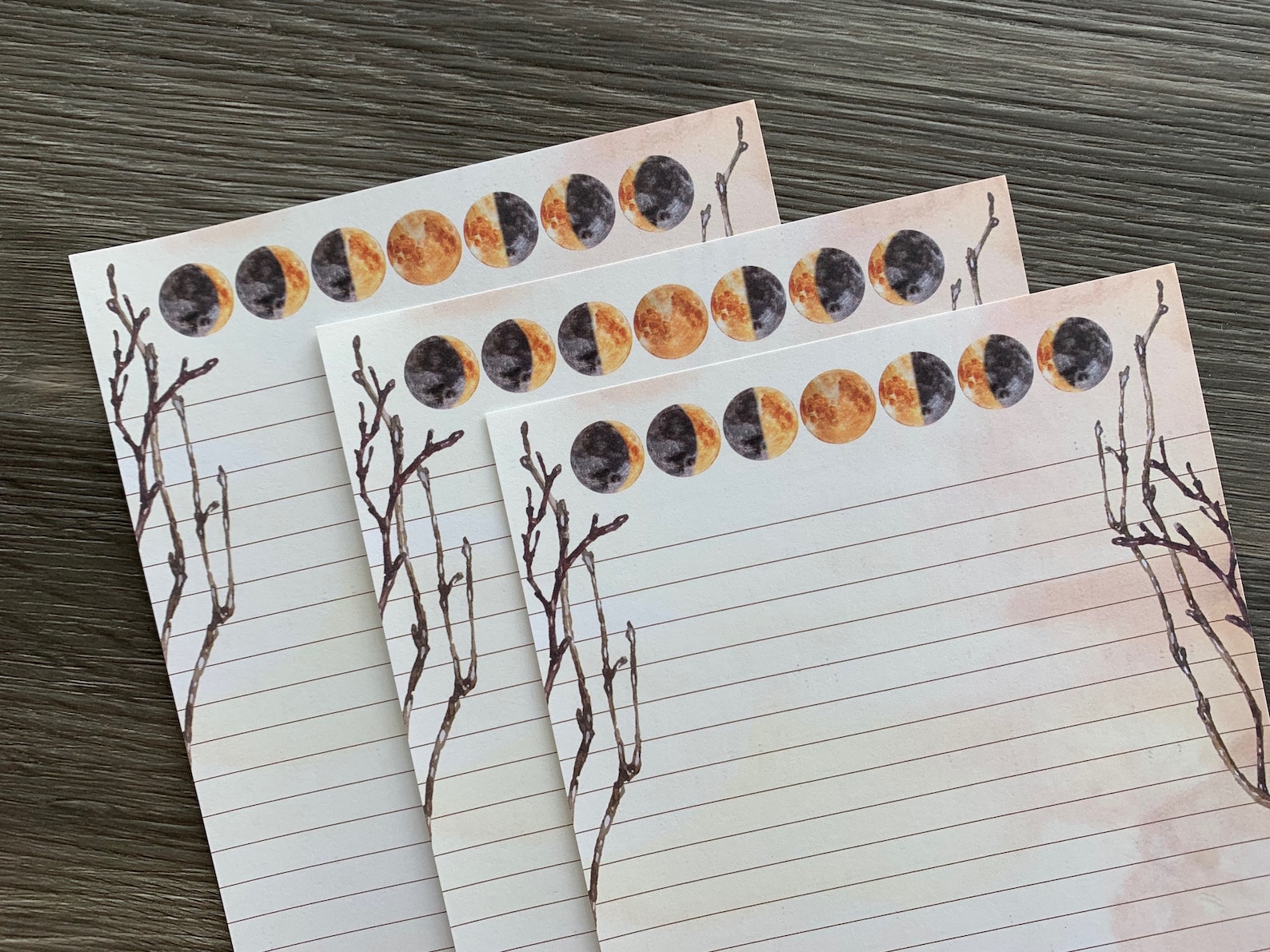 Letter Writing Sheets Lunar Phases - Etsy