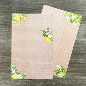 Double-sided Letter Writing Sheets - Citron Limette - Etsy