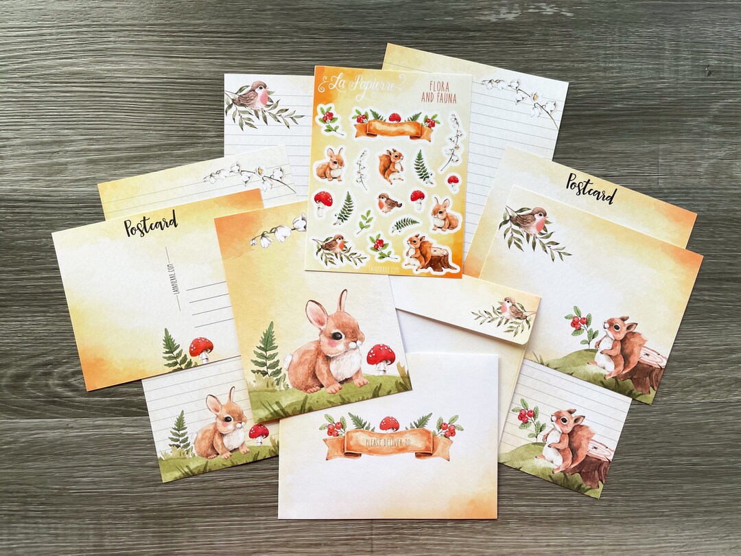 Double-sided Stationery Kit - Flora and Fauna - Etsy