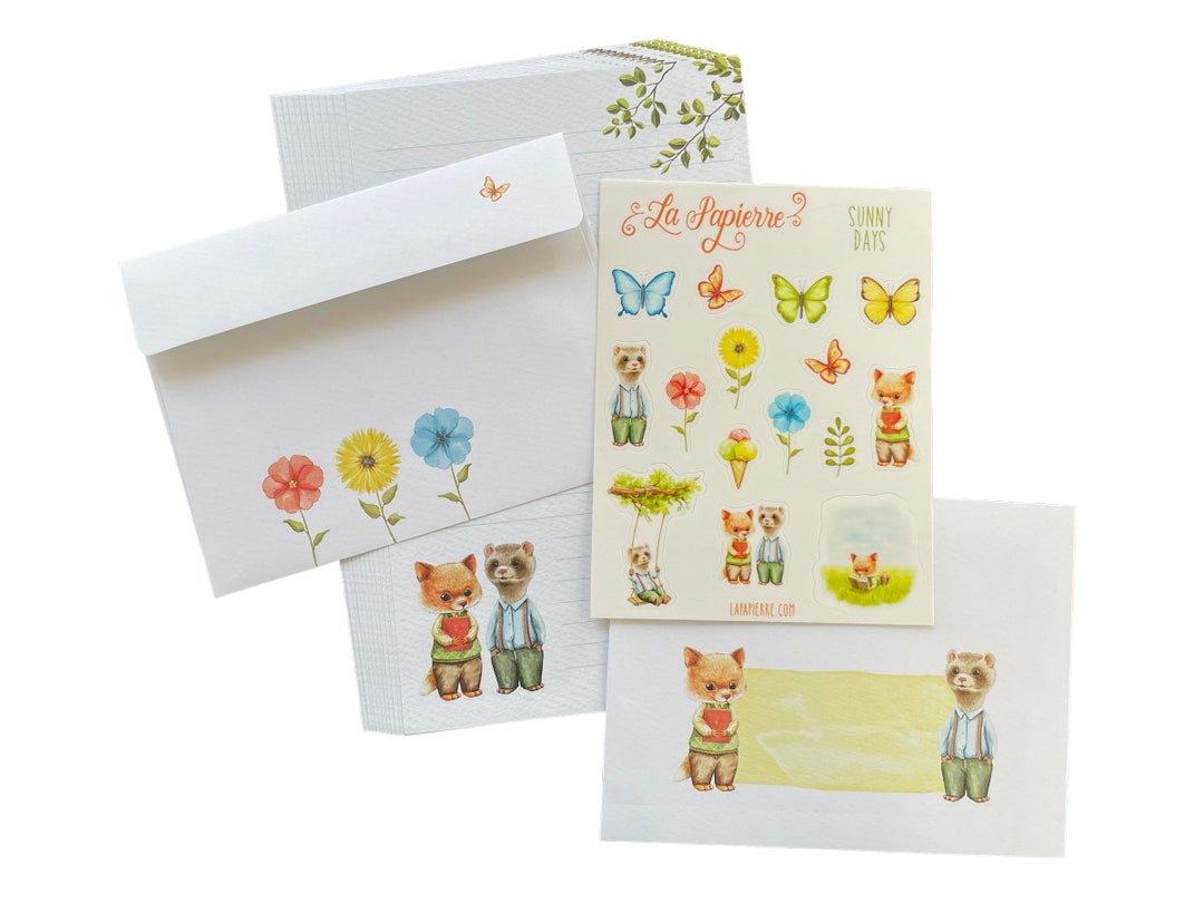 Double-sided Stationery Set - Sunny Days - Etsy