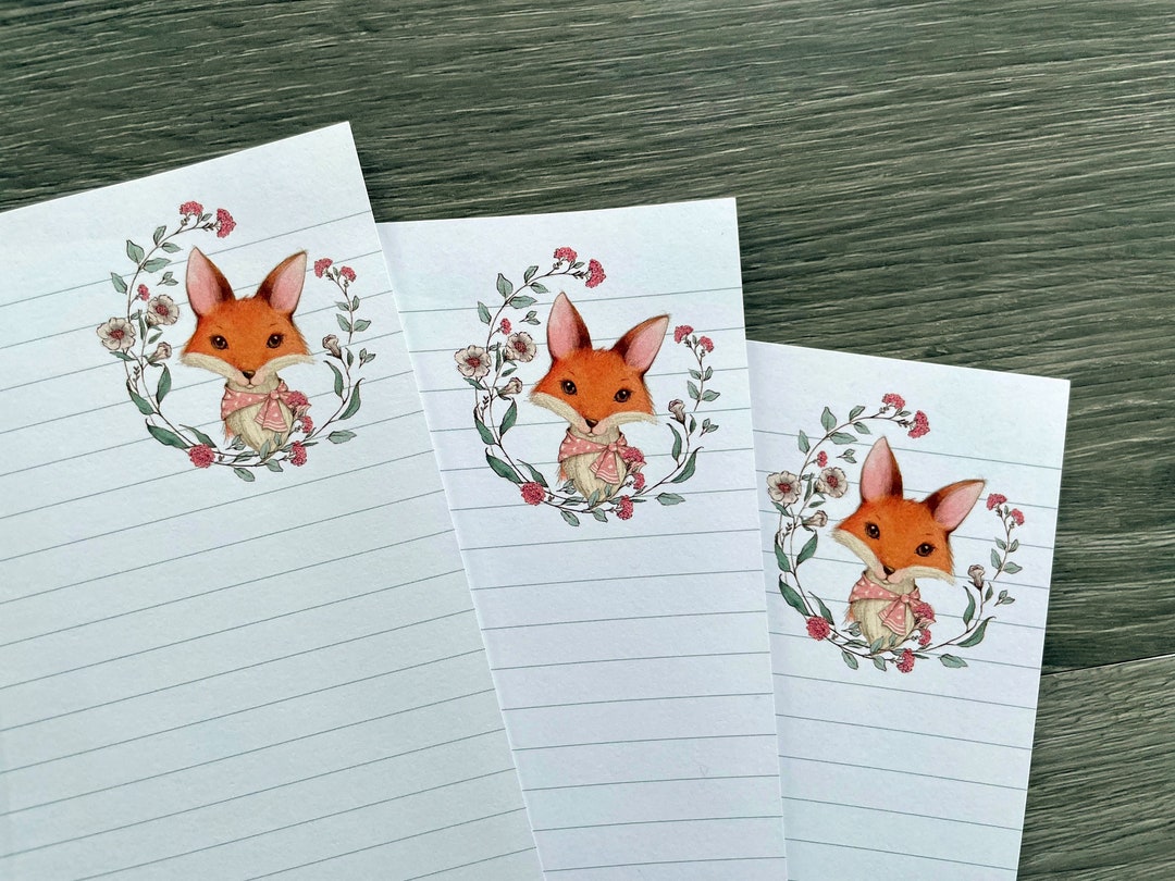 Letter Writing Sheets - Francine the Fox - Etsy