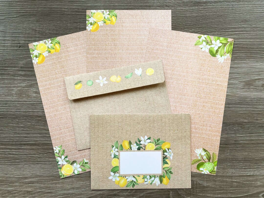 Double-sided Stationery Set - Citron Limette - Etsy
