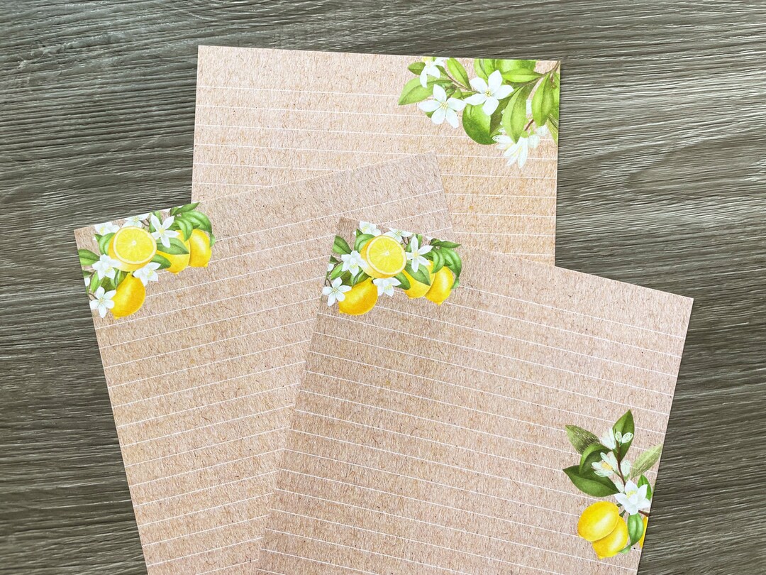Double-sided Letter Writing Sheets - Citron Limette - Etsy