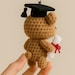 Keychain Graduation Bear Crochet Pattern – Amigurumi PDF With Step by ...