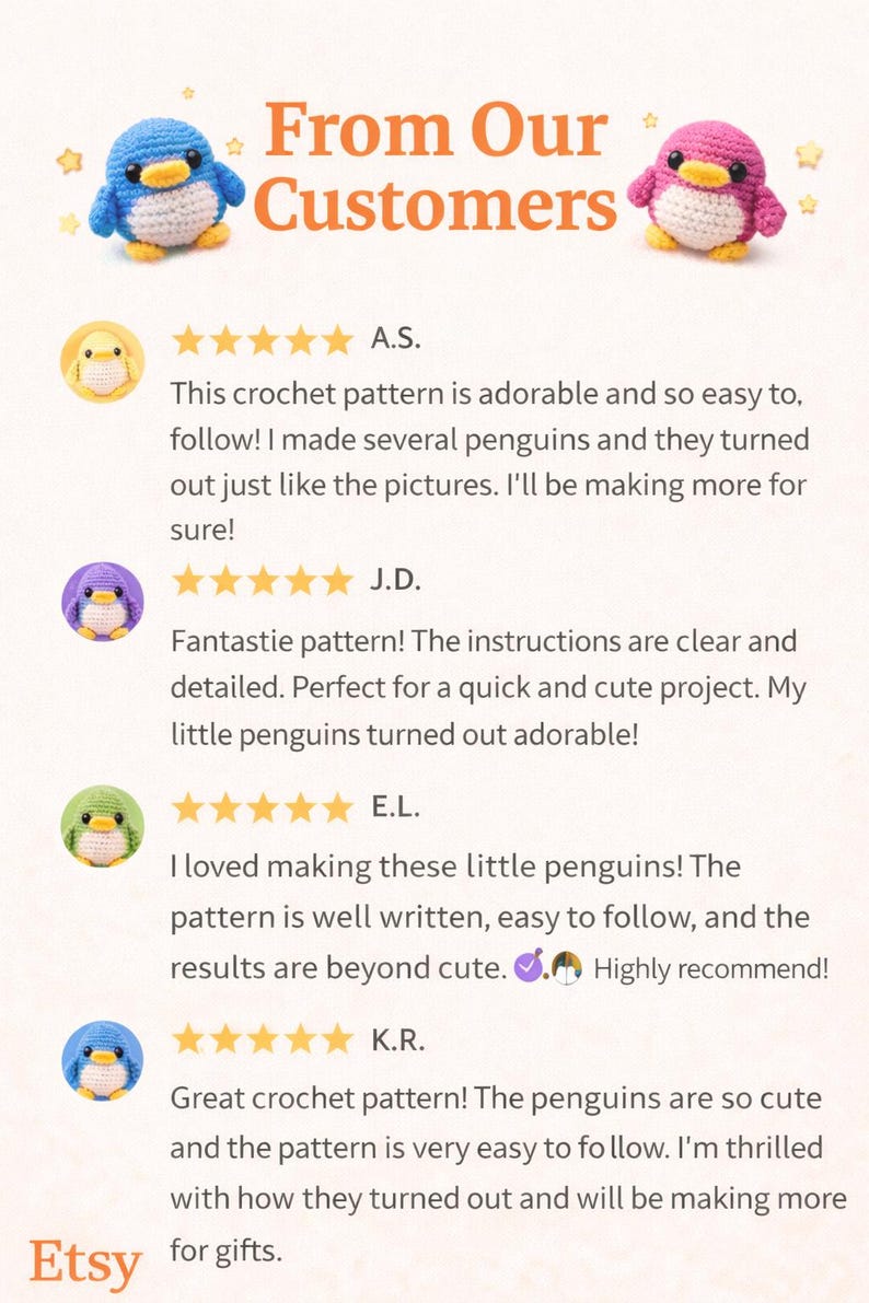 Penguin Amigurumi PDF, Easy Plush Toy DIY, Beginner Friendly - Etsy UK