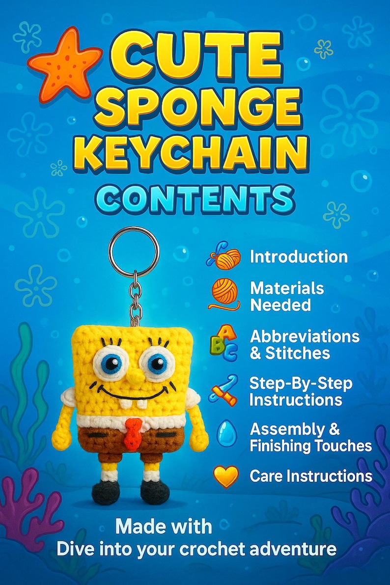 Gehaakte onderwatervrienden-sleutelhangerset pdf-patroon | Ocean ...