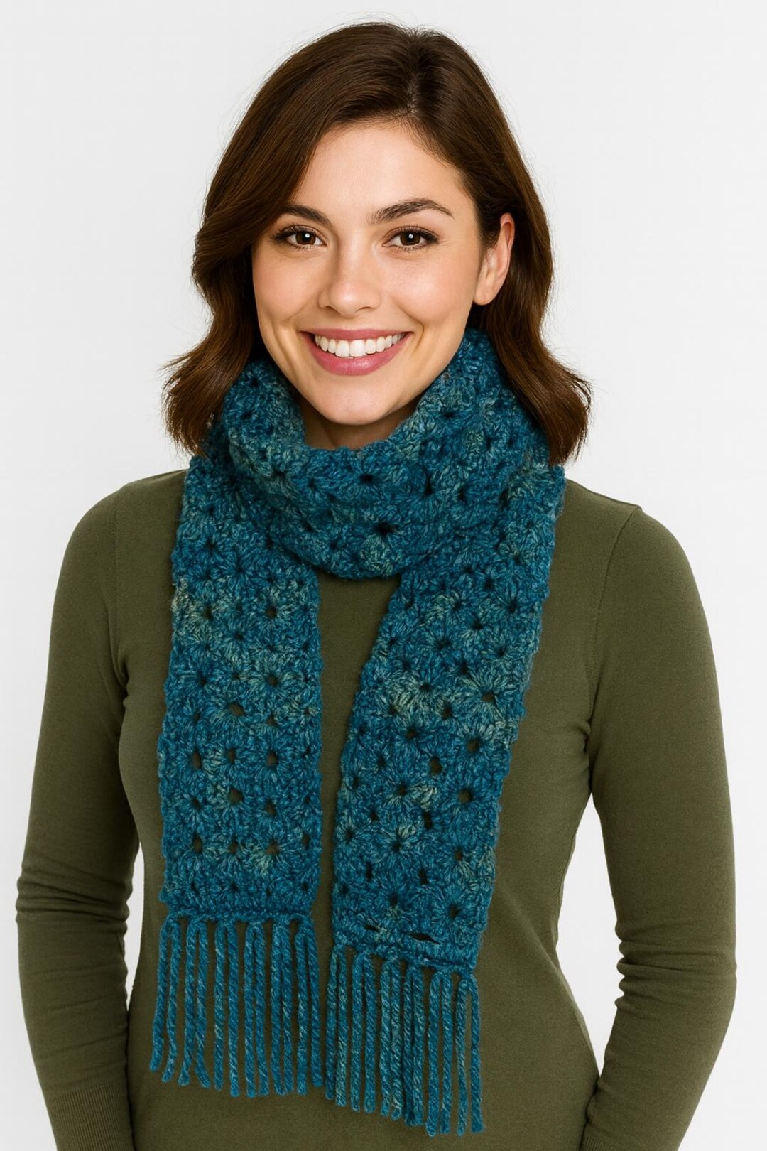 Chunky Shell Stitch Crochet Scarf Pattern - Easy Beginner Tutorial (PDF ...
