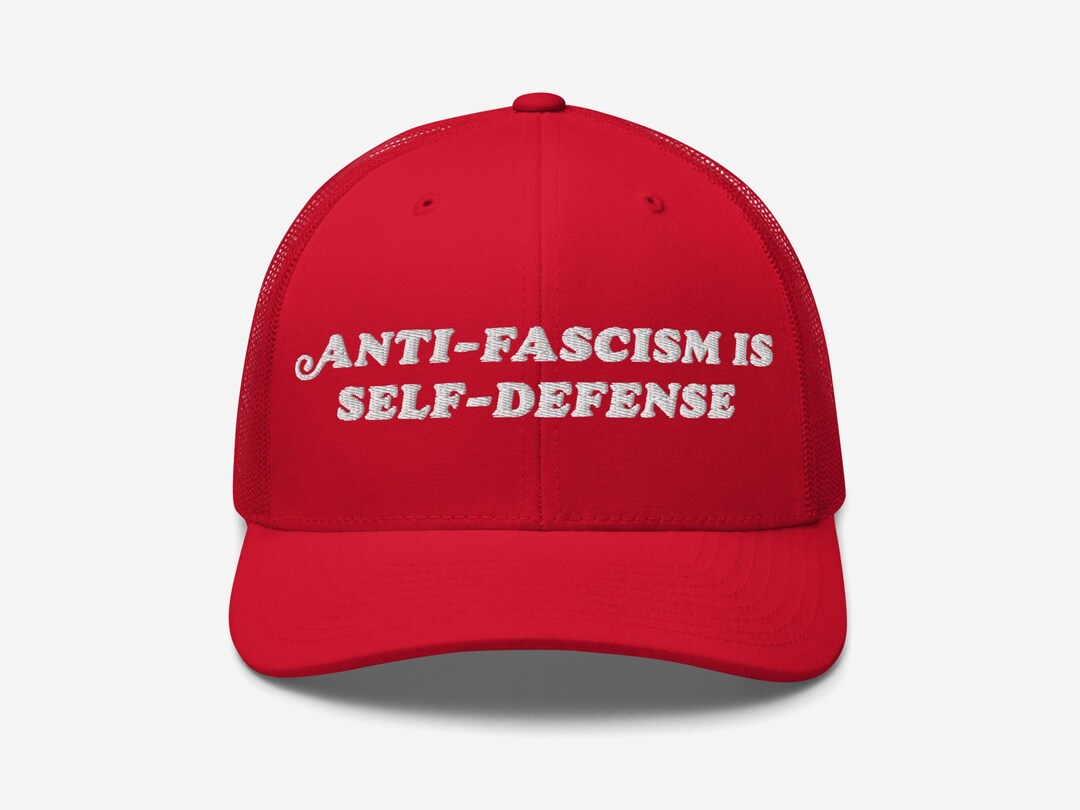 Anti Fascist Trucker Hat, Anti MAGA Mesh Back Embroidered Cap, Anti ...