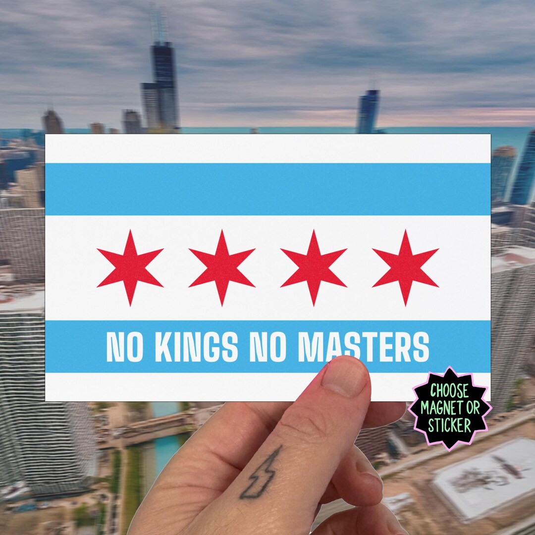 Chicago No Kings Bumper Sticker or Magnet | Anti Fascist City Decal ...