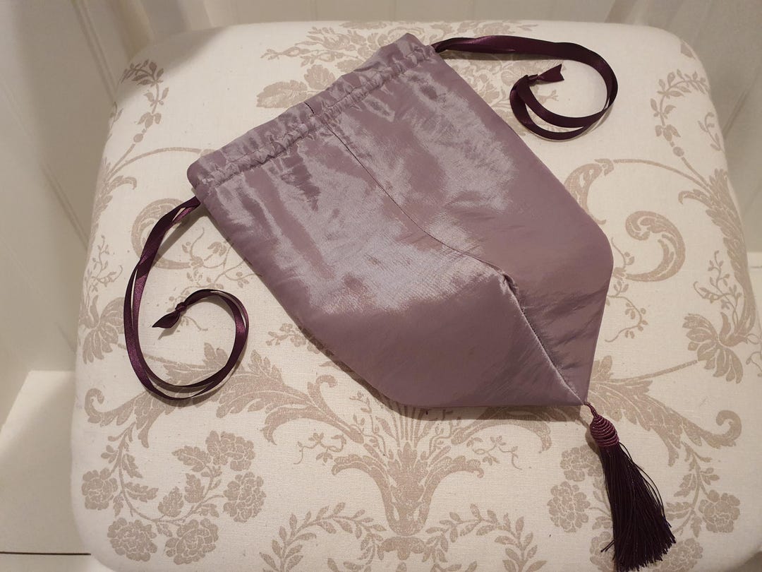 Regency Style Reticule / Tote Bag in Mauve / Silver Shot Taffeta ...