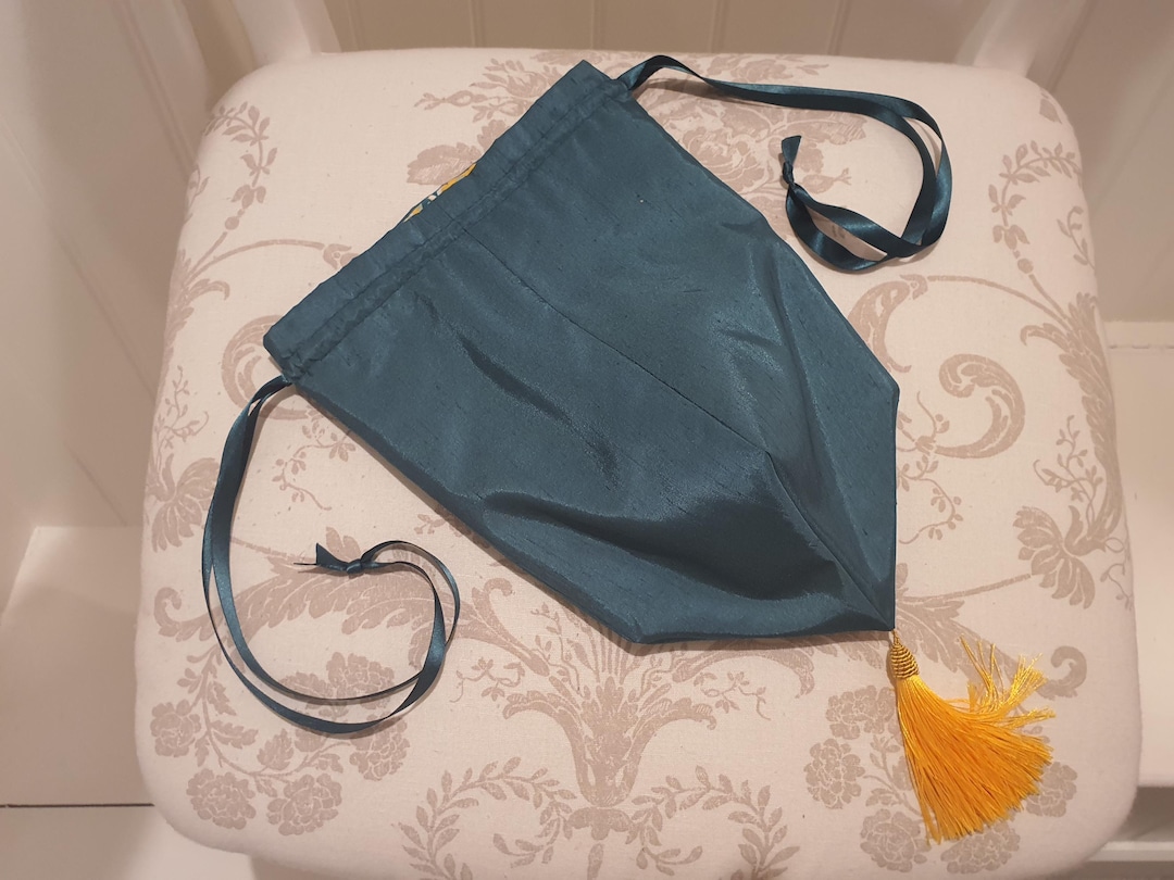 Regency Style Reticule / Tote Bag in Jade Green Faux Silk **matching ...