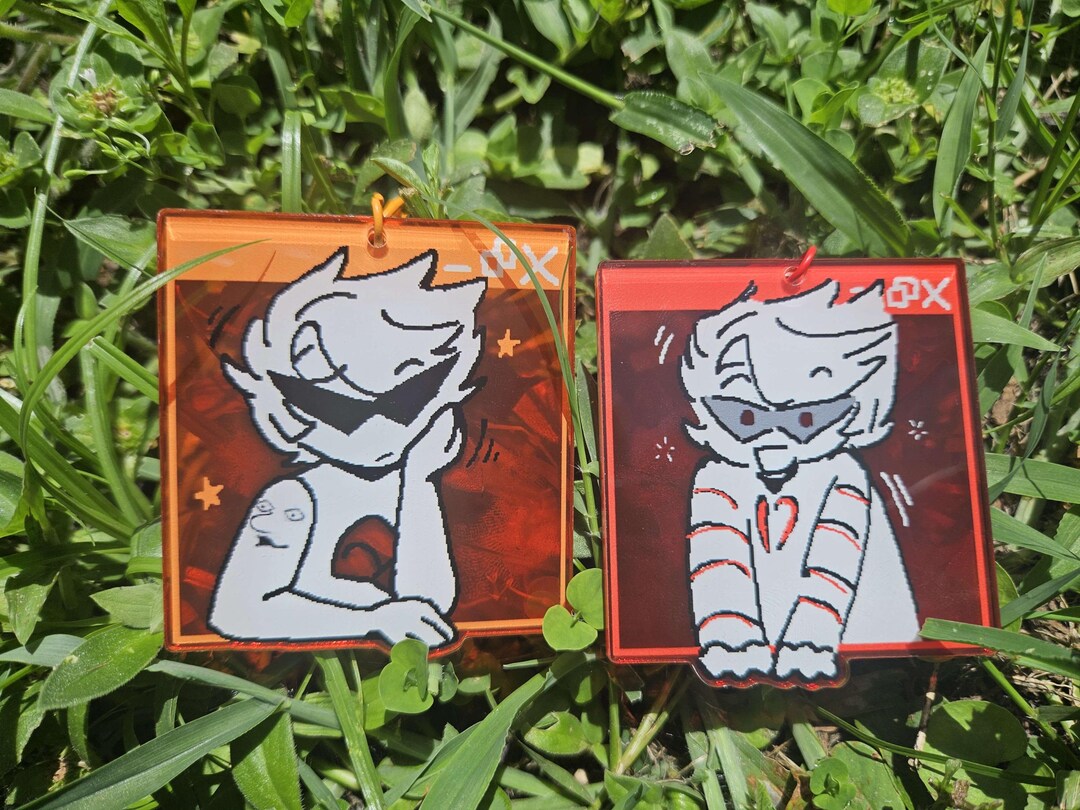 Homestuck Dirk Strider & Lil' Hal Popup Colored Acrylic Charm Keychain ...