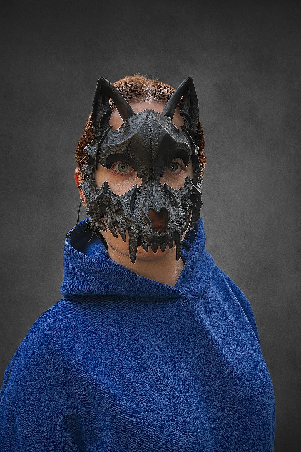 Wolf Skull Mask / Plastic Handmade Cosplay Mask for Halloween/ Anime ...