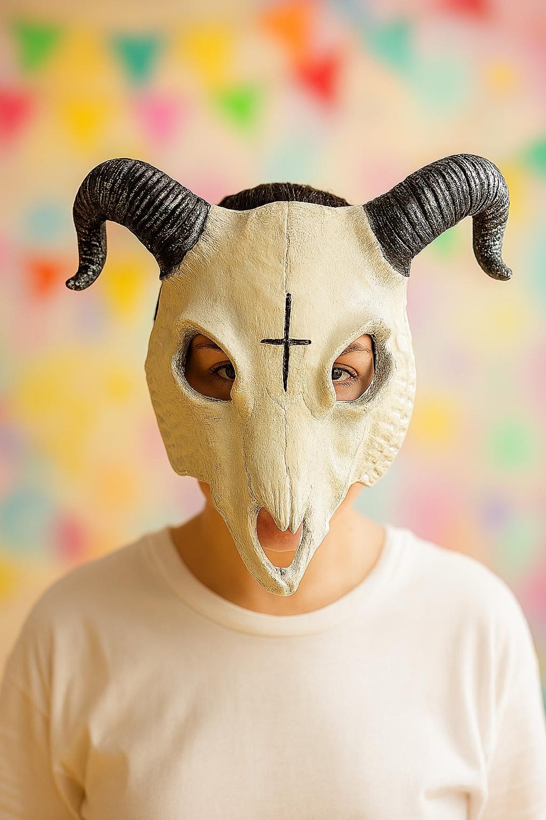 Sheep Skull Face Cosplay Mask / Halloween Tribal Animal / Bone Art ...