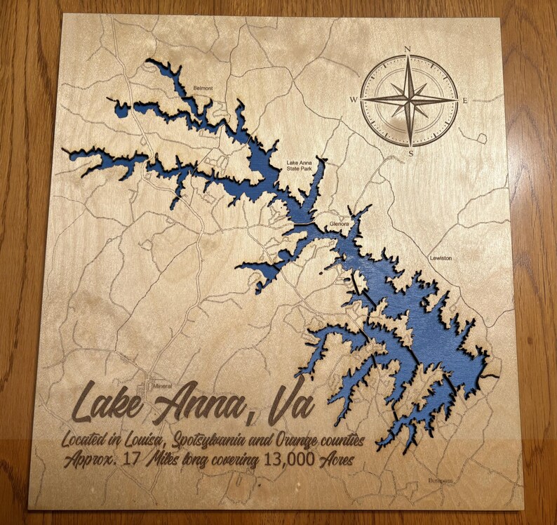 Lake Anna Map Art SVG - Digital File for DIY Map Making - Etsy