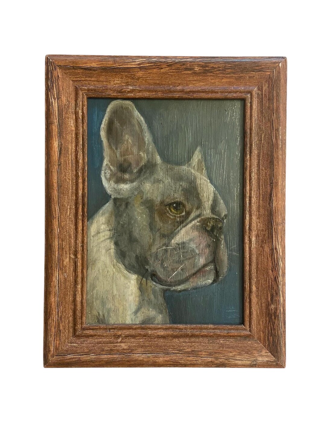 French Bulldog Portrait Print: Vintage Frenchie Oil Painting, Blue ...
