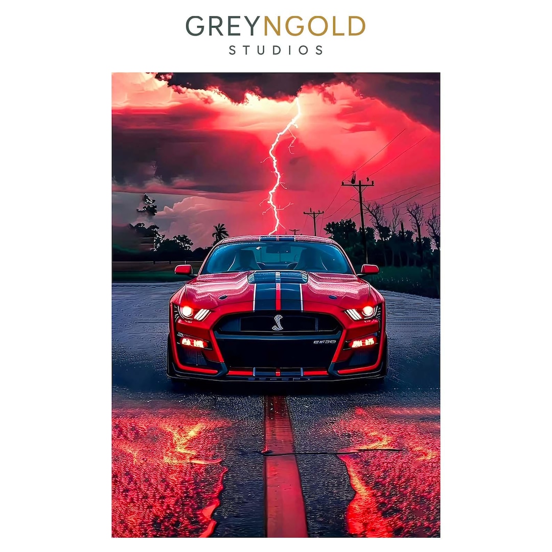 Shelby Mustang GT500 Front View Poster High Quality Print Poster Wall ...
