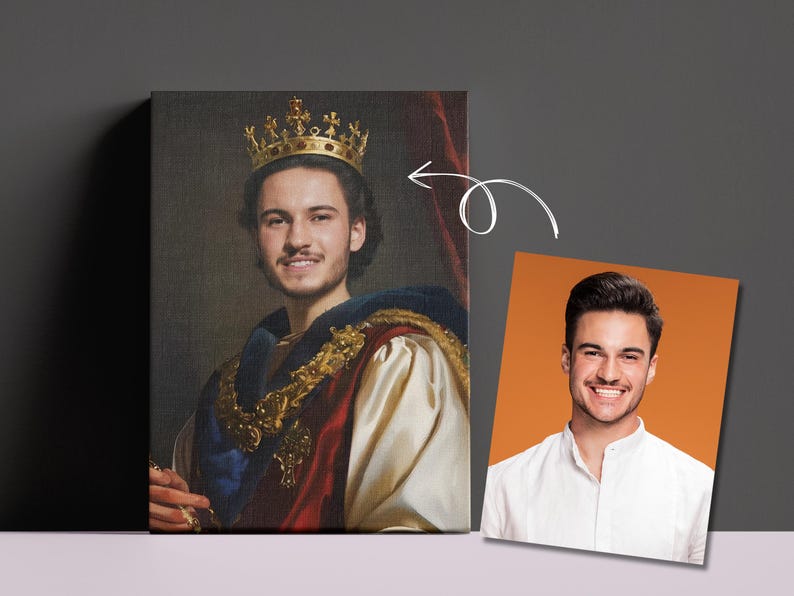 Custom Regal Portrait, Royal Portrait From Photo, Custom King Portrait ...